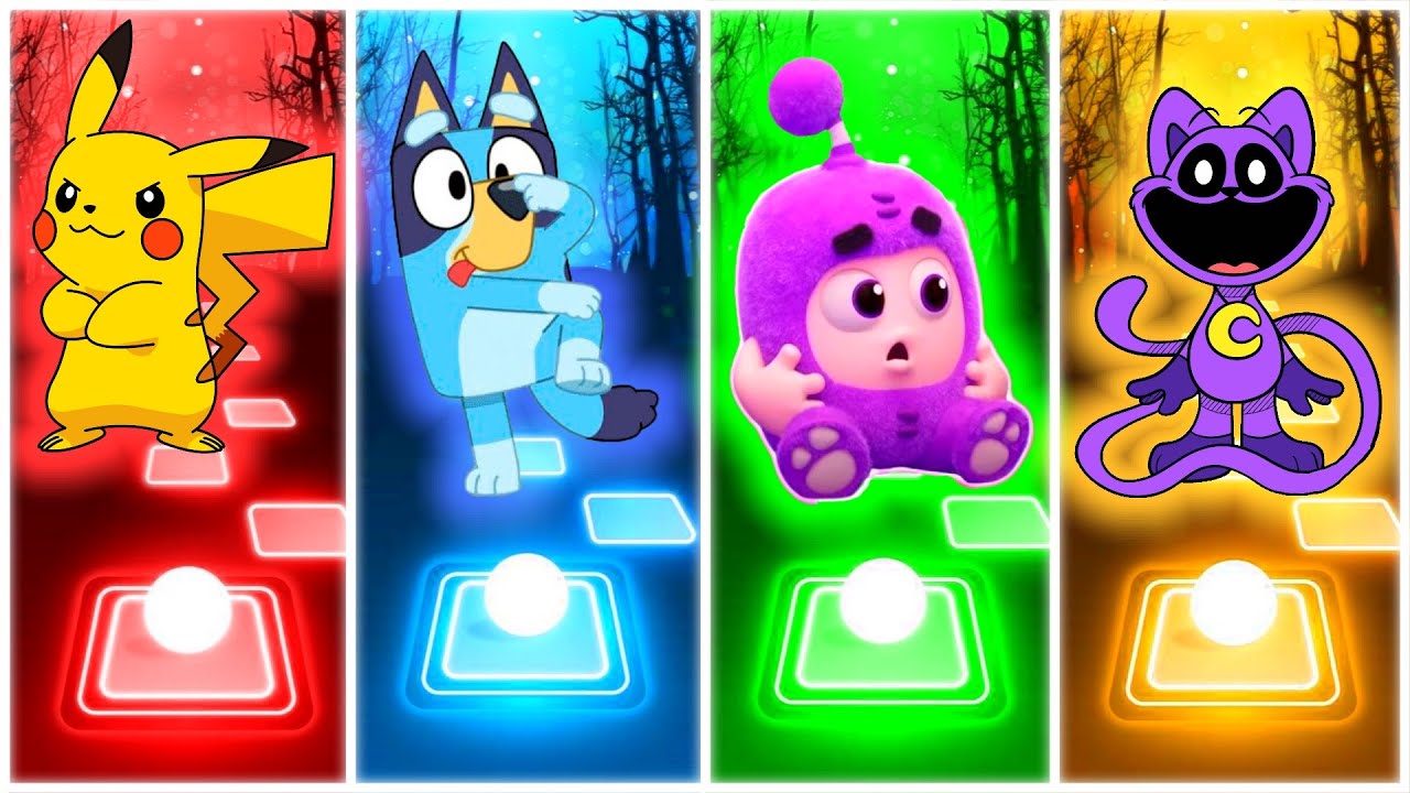 Pikachu Vs Bluey Vs Oddbods Vs Cat Nap - YouTube