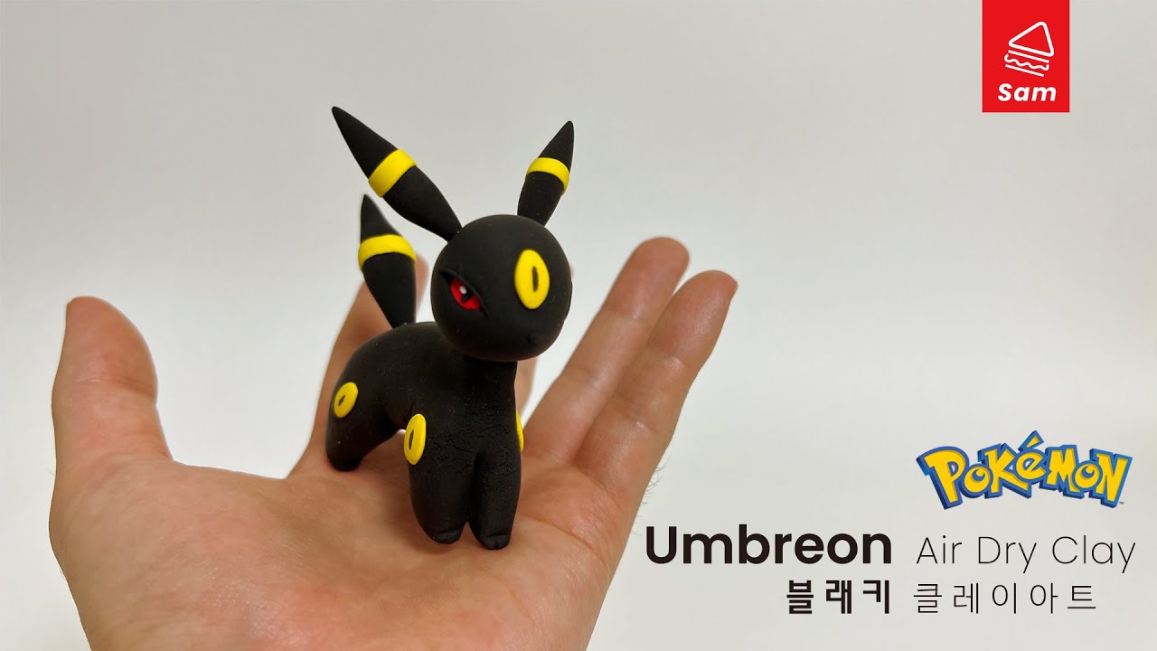 Pokémon Umbreon air dry clay tutorial - YouTube
