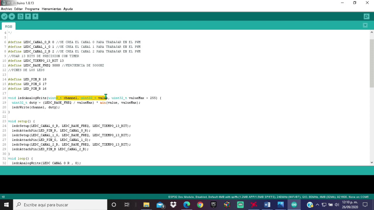 LED RGB con ESP32 - YouTube