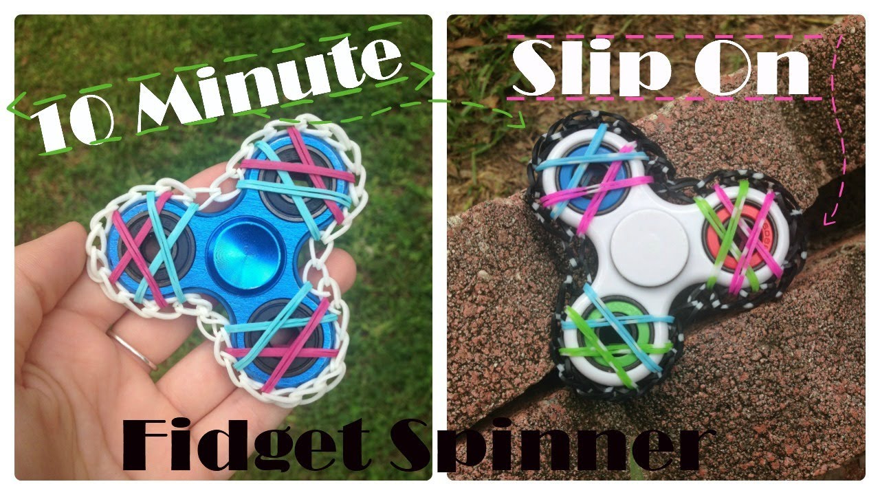 10 Minute! Slip On- Rainbow Loom Fidget Spinner #4 - YouTube
