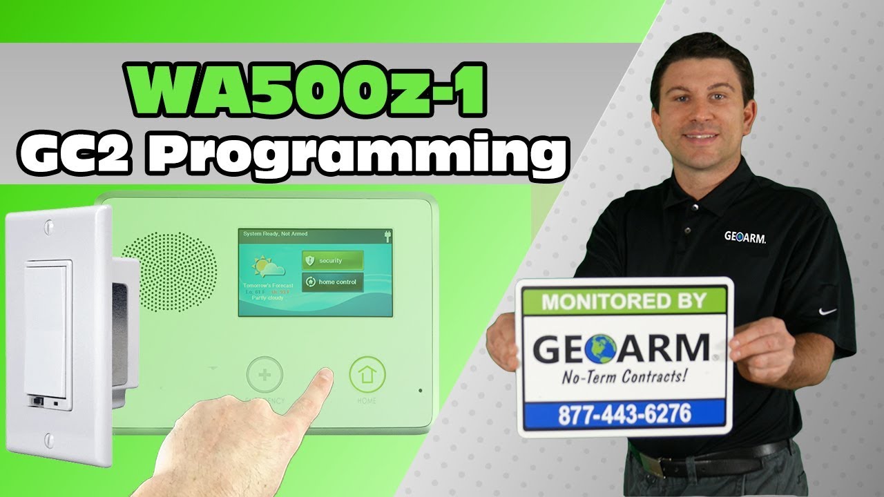 2GIG WD500z-1 WD1000Z-1 - GC2 Programming - YouTube