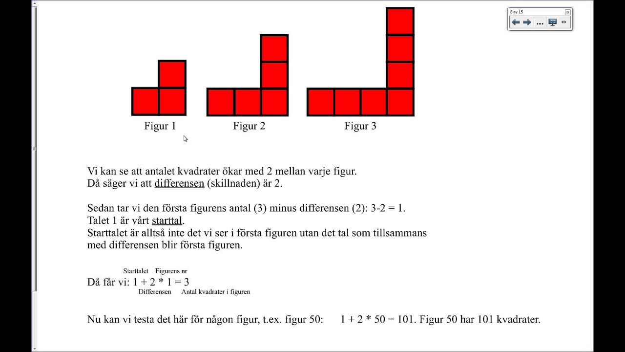 2: Mönster och algebraiska uttryck - YouTube