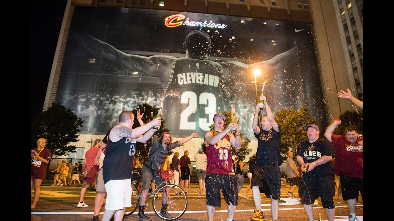 NBA CHAMPIONS! EPIC WIN FOR CAVS FINALS NIGHT IN DOWNTOWN CLE - YouTube