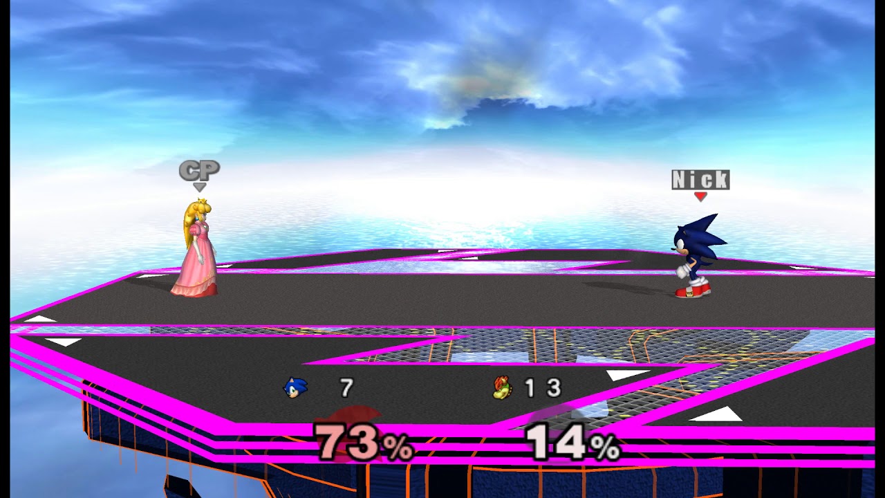 Super Smash Bros 2- Fighting Melee Allstars as Sonic - YouTube