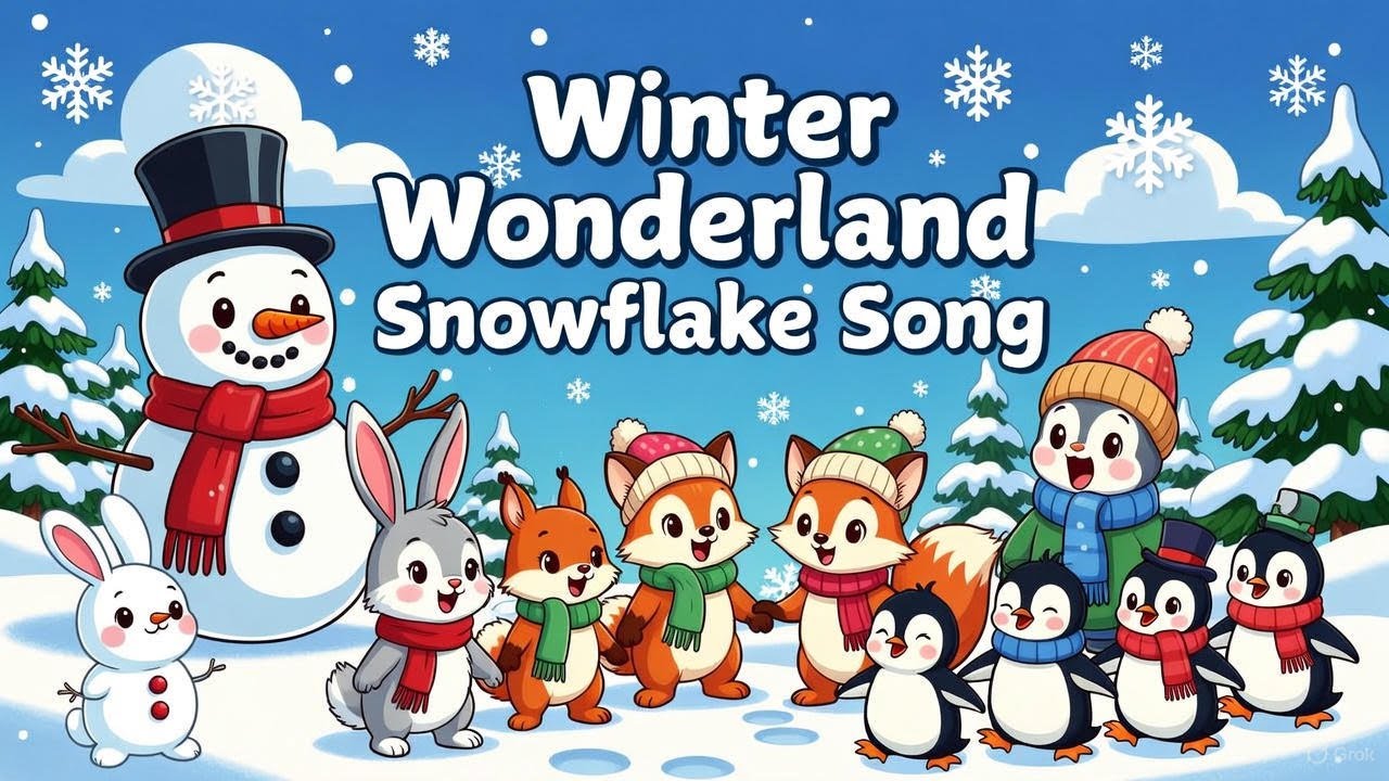 Winter Wonderland Snowflake Song | Dancing Snowflakes & Heart Shapes ...
