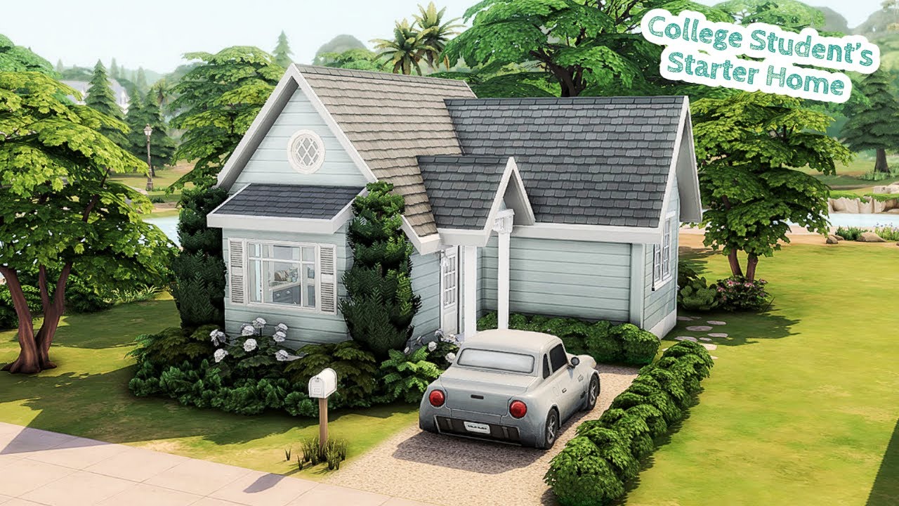 College Student's Starter Home || The Sims 4 Speed Build || No CC - YouTube