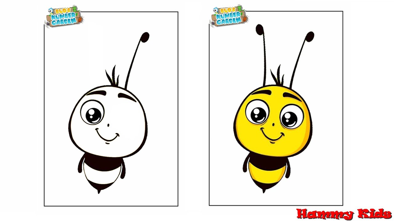 Bud's Number Garden | Bud the Bee | How to Draw and Colour Bud the Bee ...
