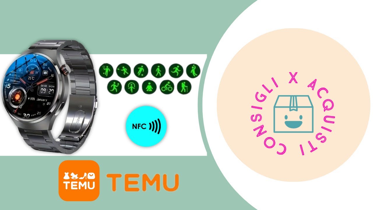 Smartwatch NFC: Un compagno tecnologico per una vita attiva #temu - YouTube
