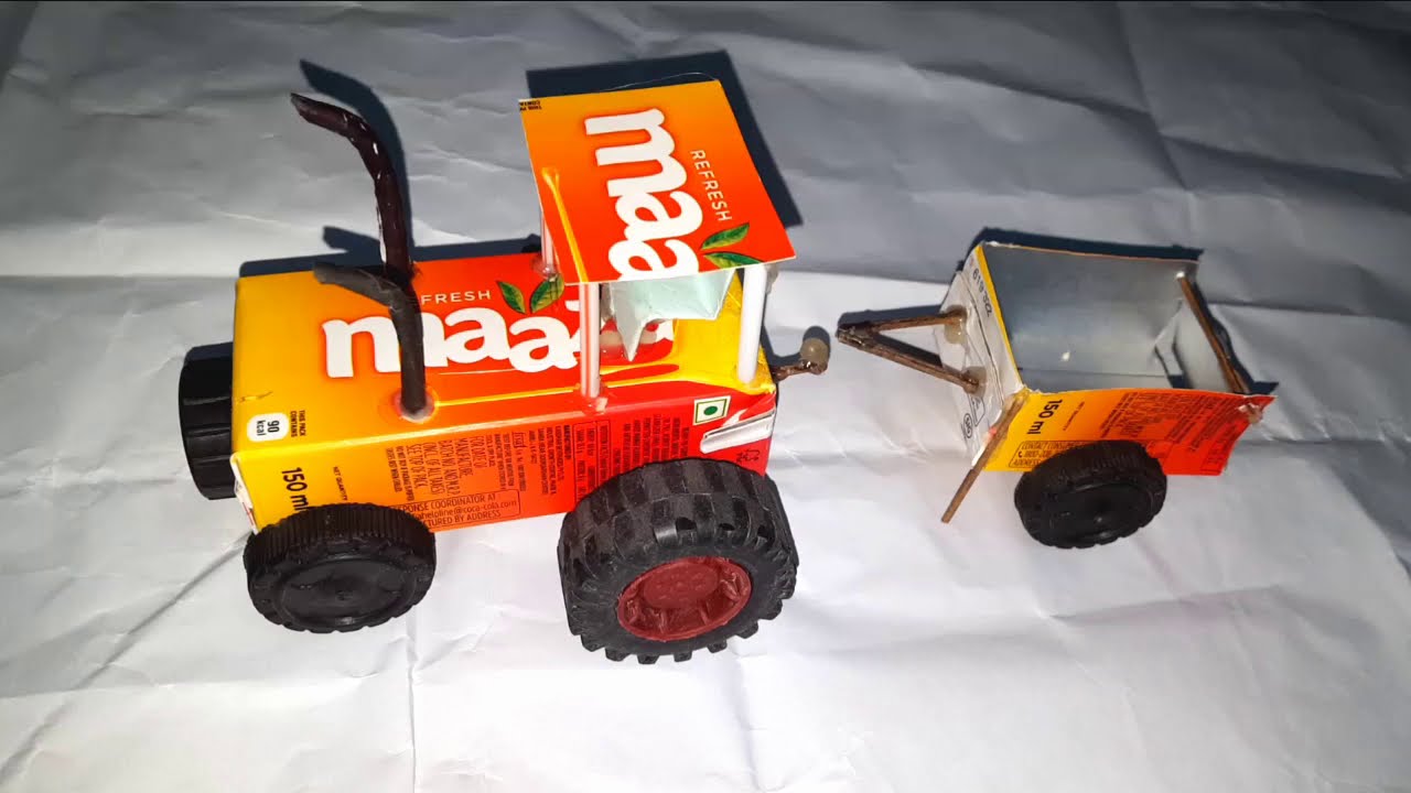 How to make mini paper tractor | Paper tractor | tractor kaise banaye ...
