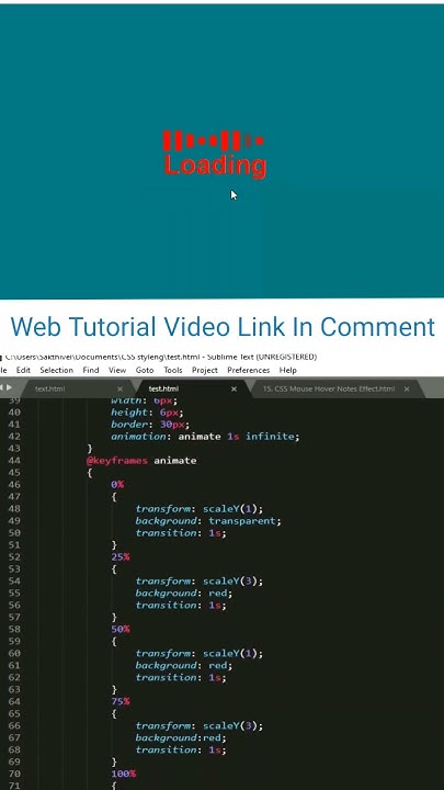 CSS Loading Animation Video 2 - Shorts video - Web Tutorial Tamil #html #css #web #website # ...