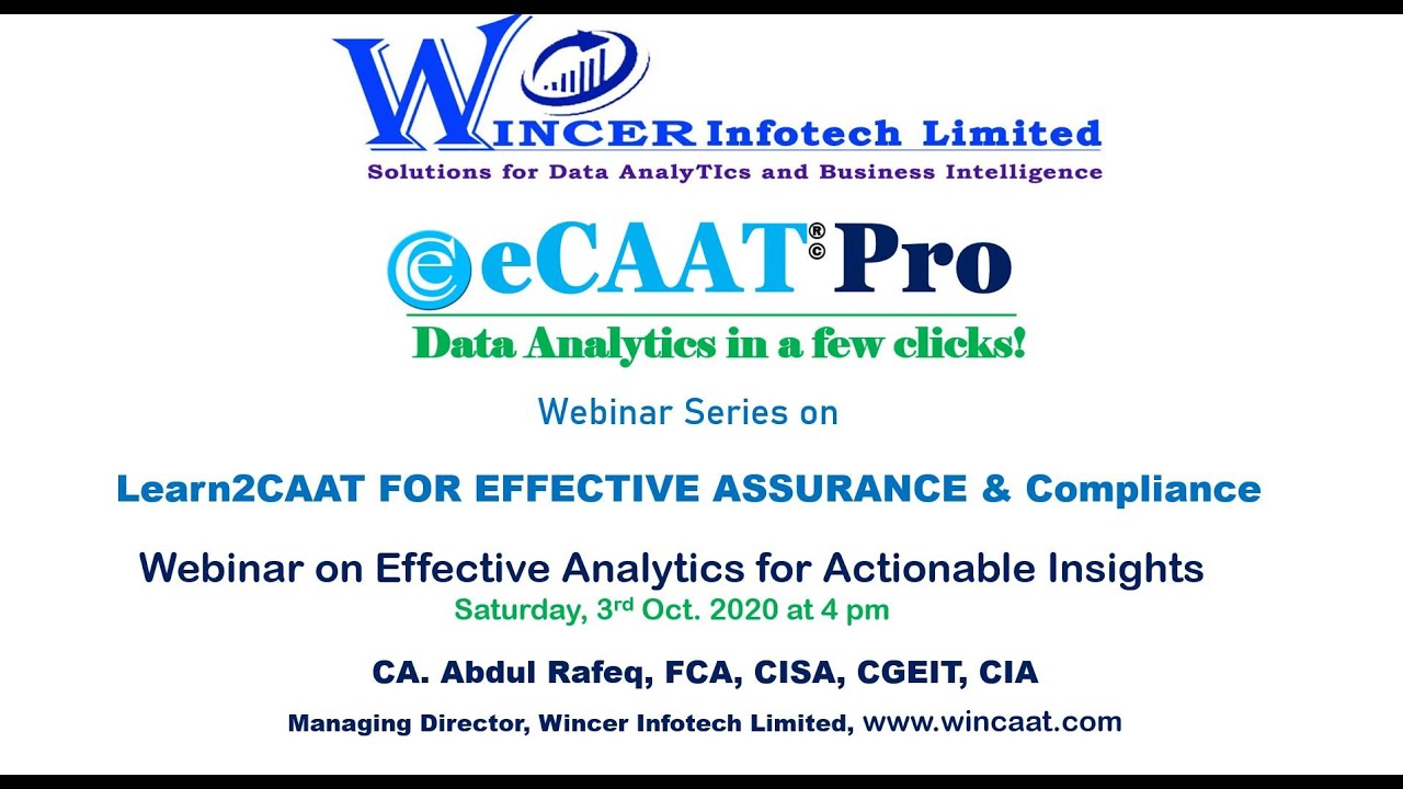 Learn2CAATwith eCAAT (Recorded on 3rd Oct. 2020) - YouTube