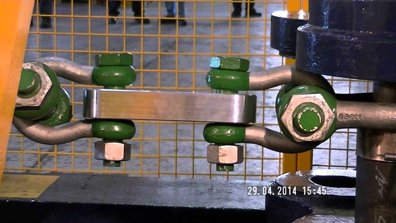 12.5te load link test. Links have factor of safety up to 10x! - YouTube