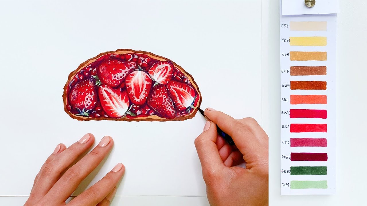 Realistic sandwich drawing with Copic markers | timelapse - YouTube