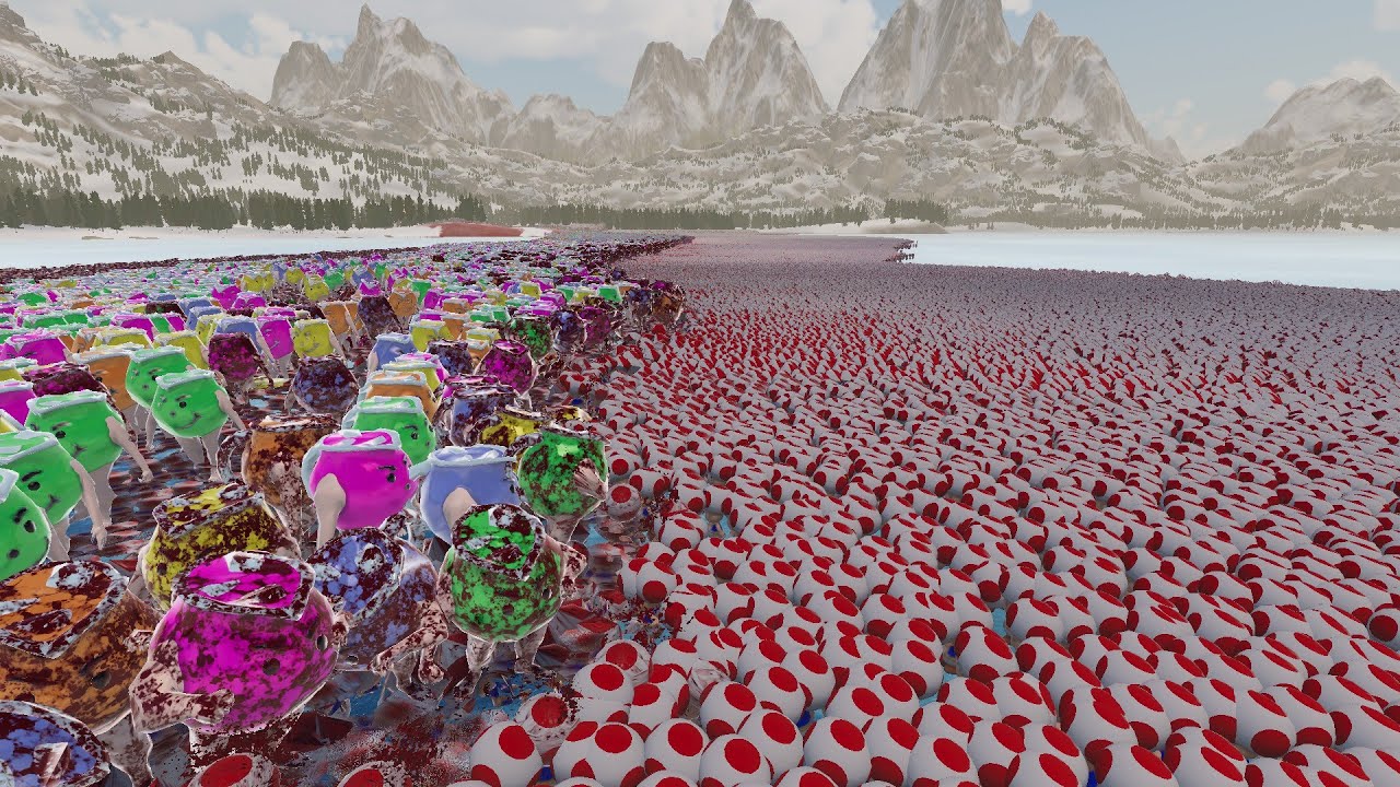 20,000 Kool Aid Men vs 2 Million Mario Toads Ultimate Epic Battle ...
