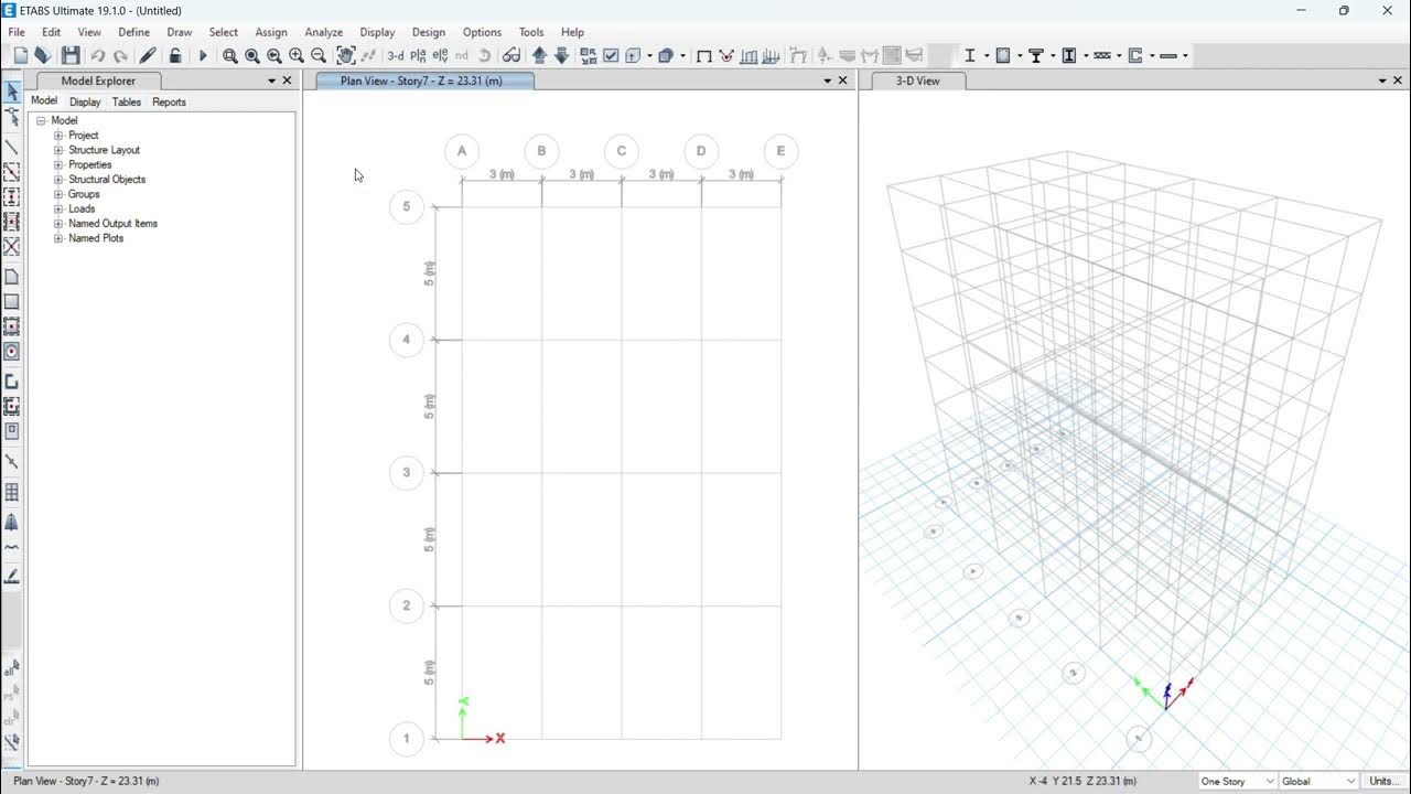 ETABS Tutorial 1 BUILDING ANALYSIS AND DESIGN - YouTube