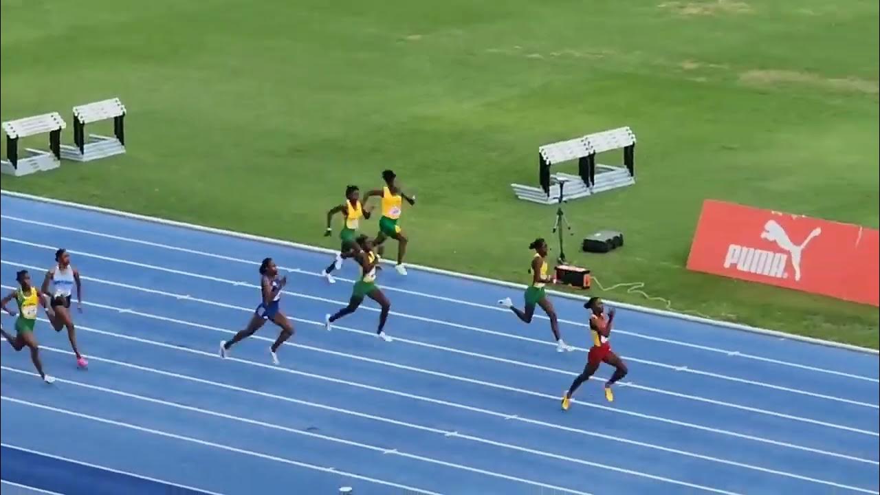 Natrece East Secures U17 Sprint Double at Jamaica's Carifta Trials - YouTube