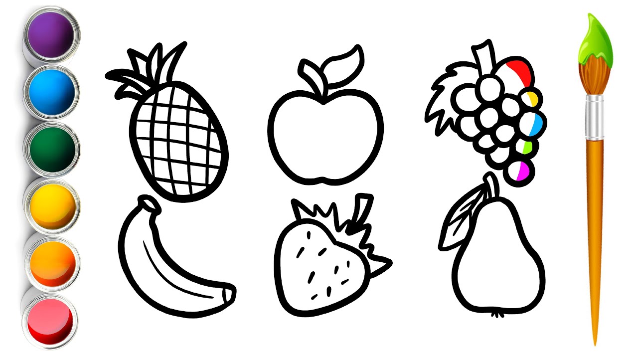 Draw a Picture of Fruits for Children / Bolalar uchun mevalar rasmini ...