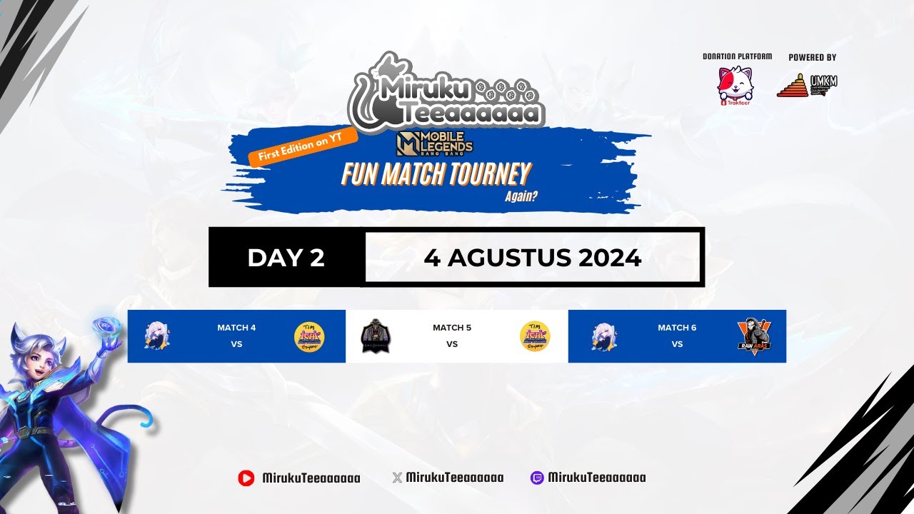 RE STREAM 【MLBB FUN MATCH】MirukuTeeaaaaaa DAY - 2 / 4 AGUSTUS 2024 #mlbb #funmatch - YouTube