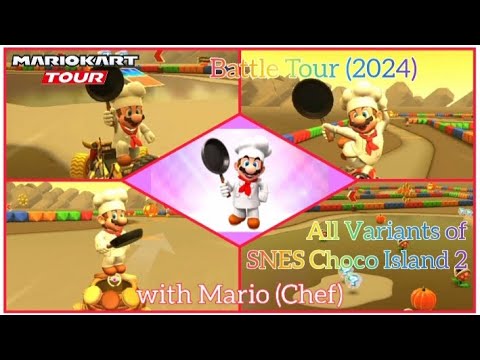 All Variants of SNES Choco Island 2 with Mario (Chef) | Mario Kart Tour ...