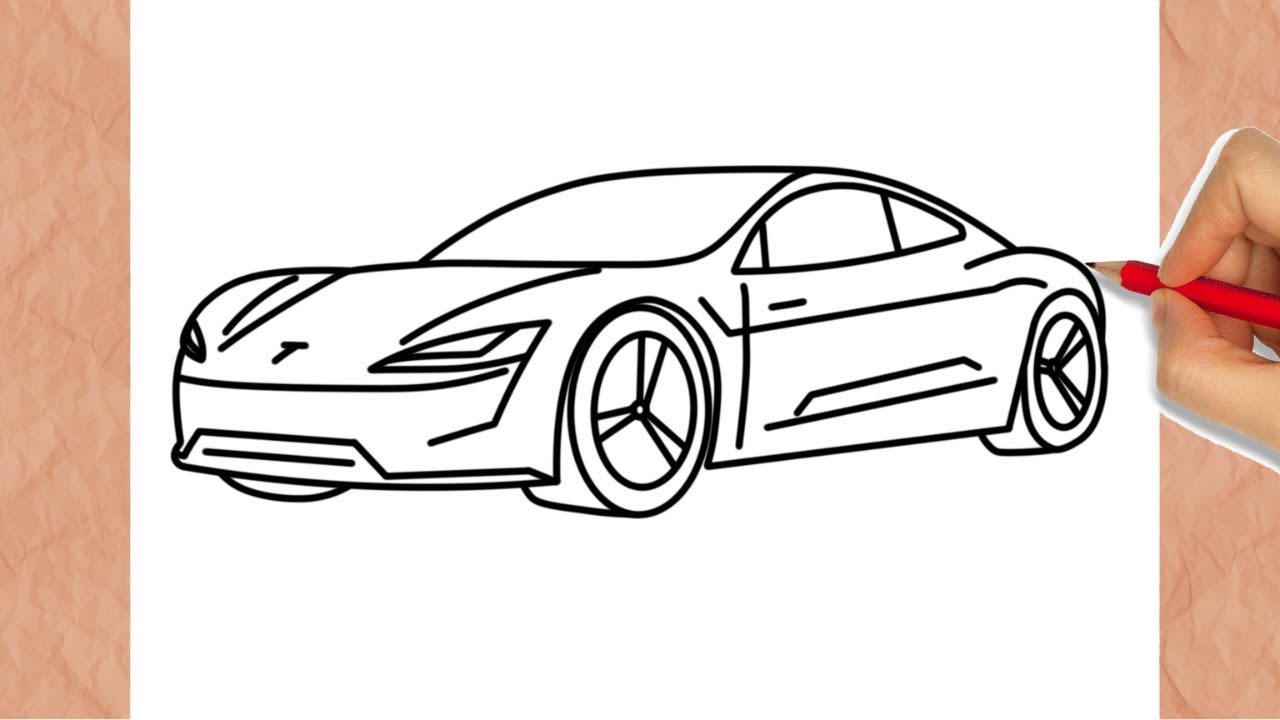 How to Draw a TESLA I Cars I easy - YouTube