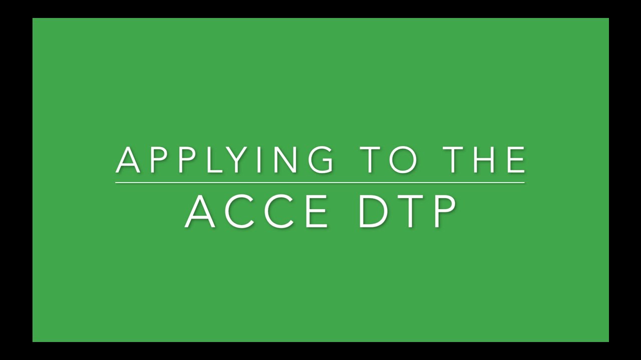 ACCE DTP application workshop - YouTube