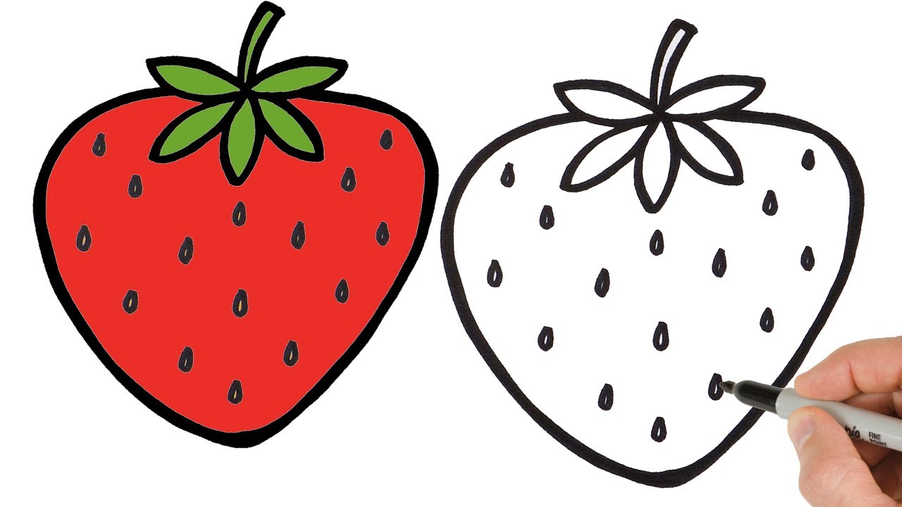 How to Draw Strawberry | Step by Step Drawing Tutorial - YouTube