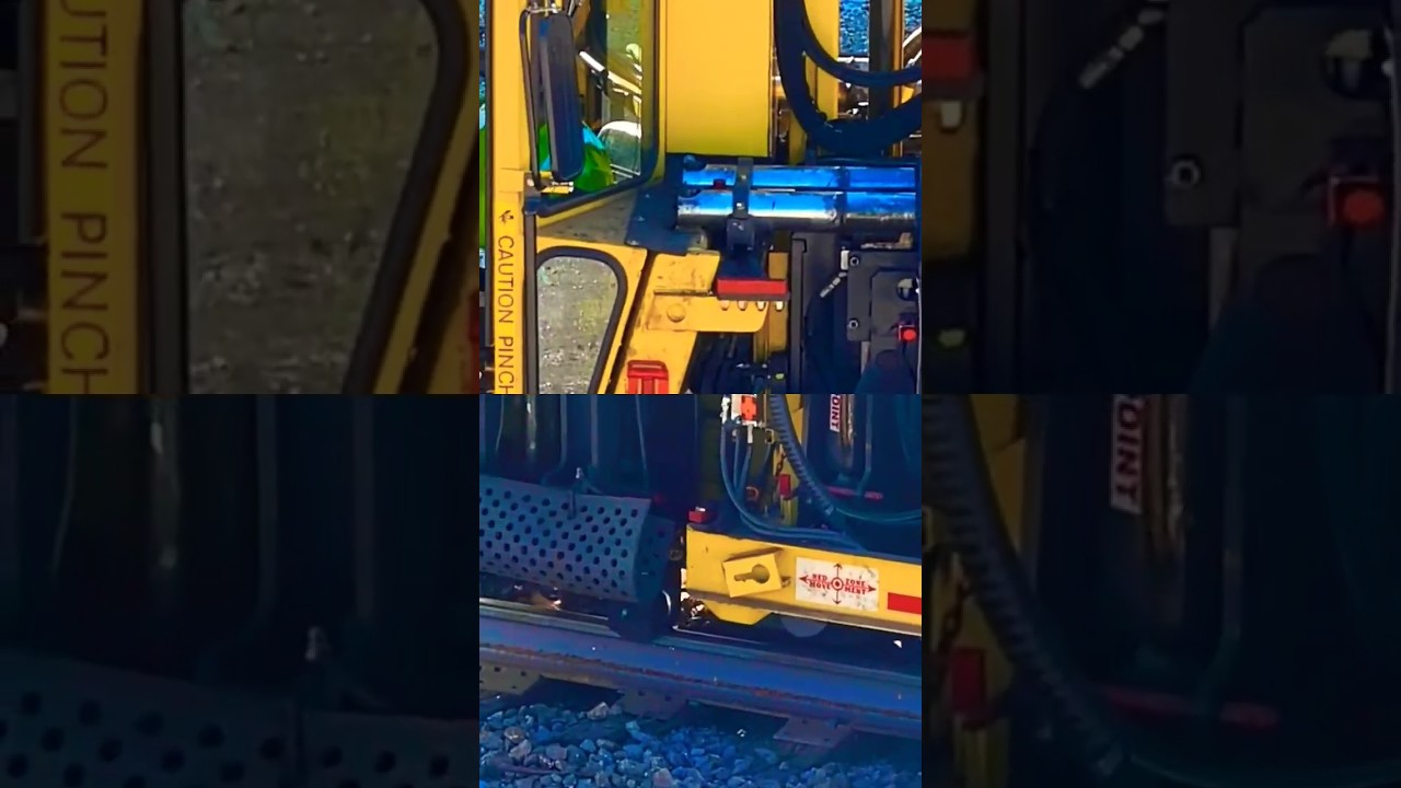 close look at the spike driver machine being operated - YouTube