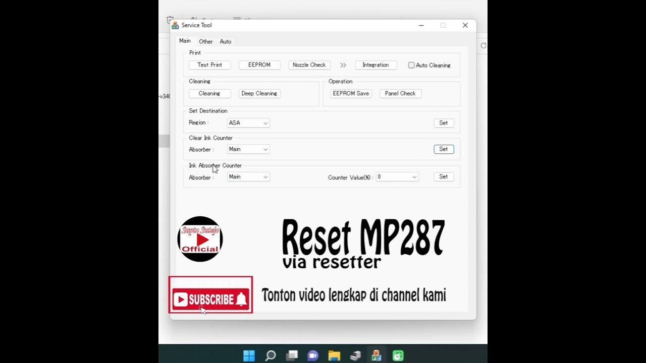 reset canon mp287 error p07 - YouTube