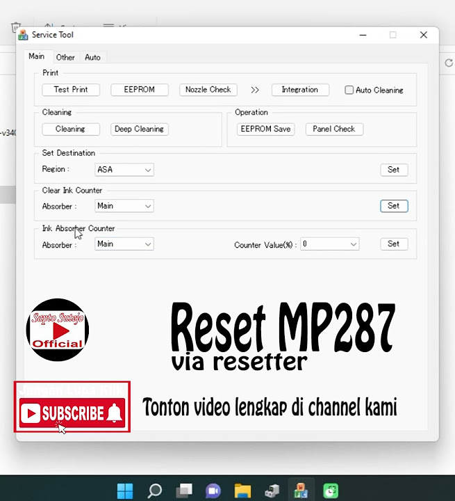 reset canon mp287 error p07 - YouTube