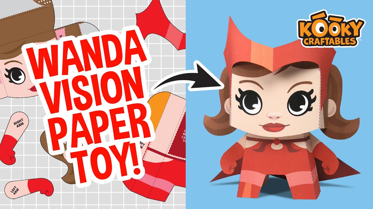 How to make COOL WandaVision Scarlet Witch Paper Craft DIY - VERY EASY ...