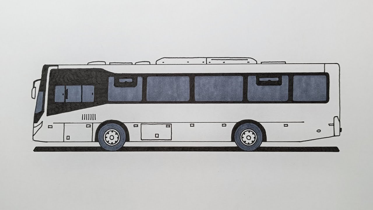 How to draw a city bus - YouTube