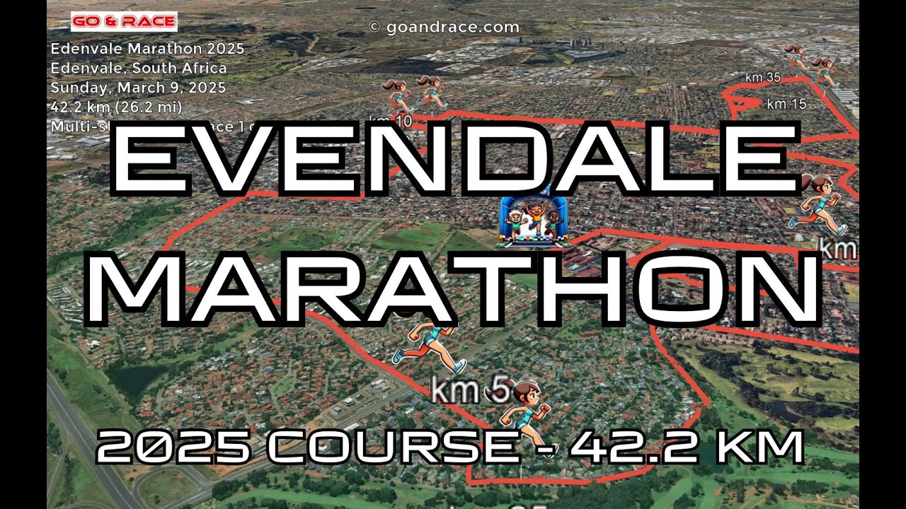 Edenvale Marathon 2025: fly over the marathon course! Video of the race path. - YouTube