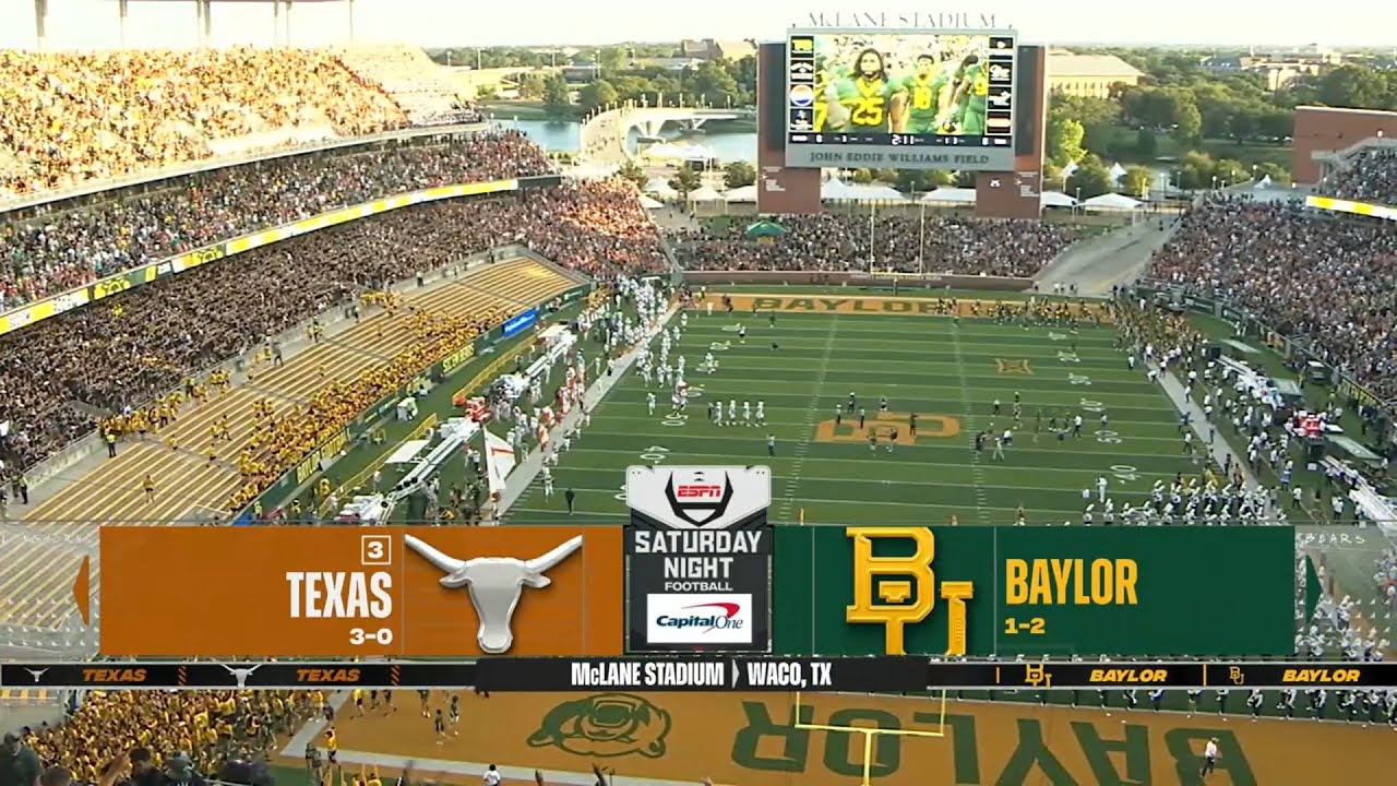 ABC Saturday Night Football intro | 4 Texas @ Baylor | 9/23/2023 - YouTube