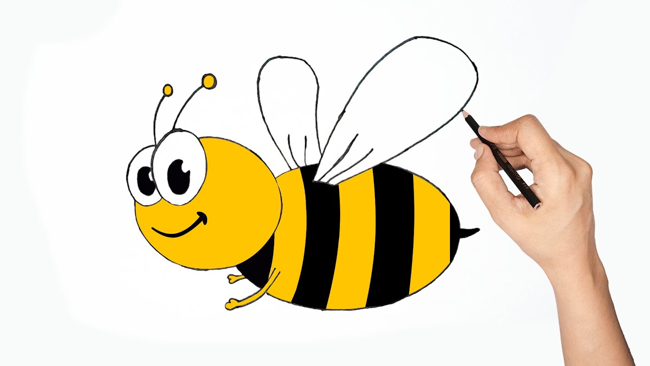 Honey Bee Drawing for Kids | How to draw honey bee #drawing - YouTube