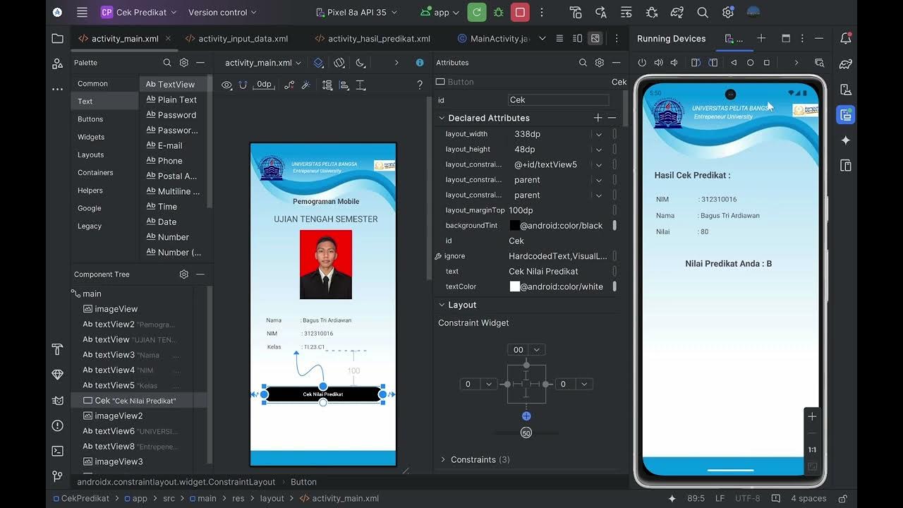 Android Studio Program Sederhana Pengecekan Nilai - YouTube