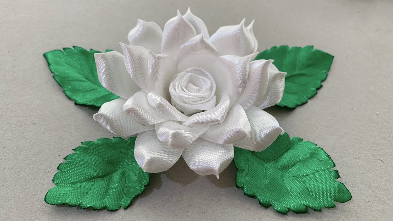 How To Make Ribbon Flowers Diy Satin Ribbon Flower Tutorial Cách