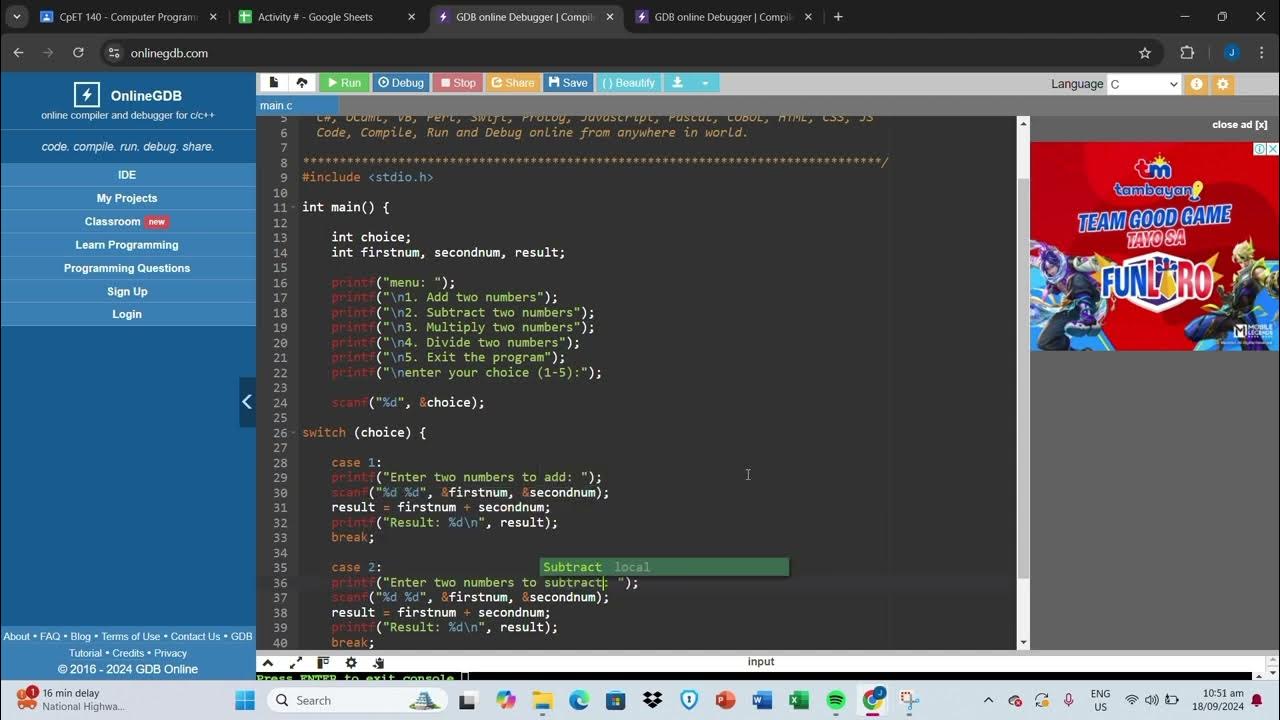ACTIVITY 4 ( COMPUTER PROGRAMMING) - YouTube