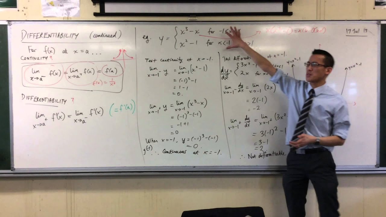 Properties of a Piecemeal Function (1 of 2: Testing Differentiability ...