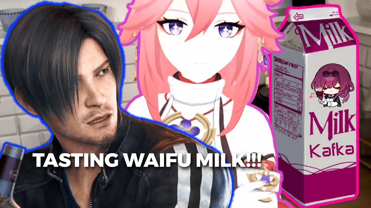 Leon Kennedy tries Yae Miko's milk (and Kafka's milk!) - YouTube