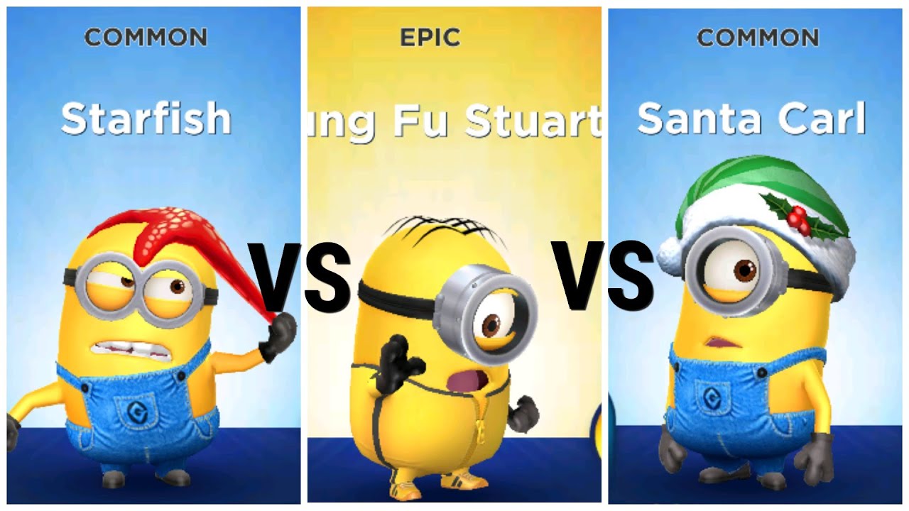Minion Rush Kung Fu Stuart VS Starfish VS Santa Carl - YouTube