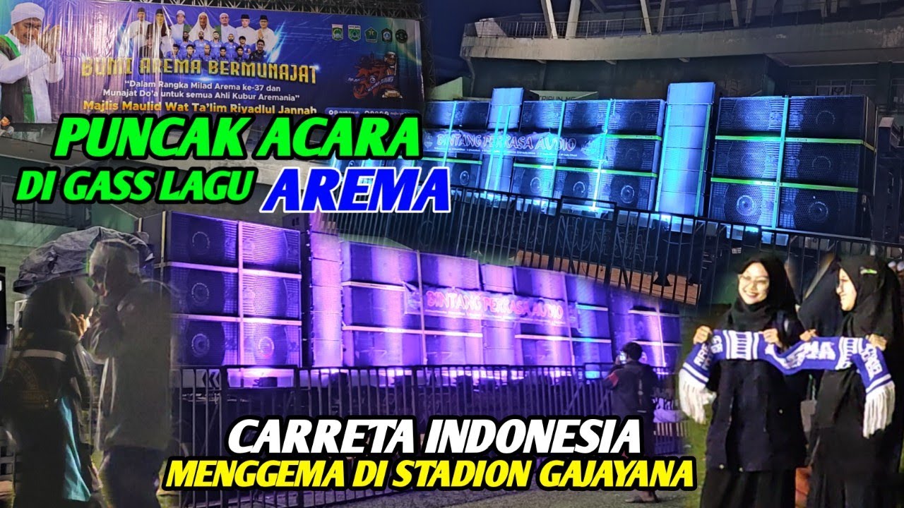 Lagu AREMA Bergemuruh Di Stadion Gajayana ‼️Dua Carreta Indonesia BP ...