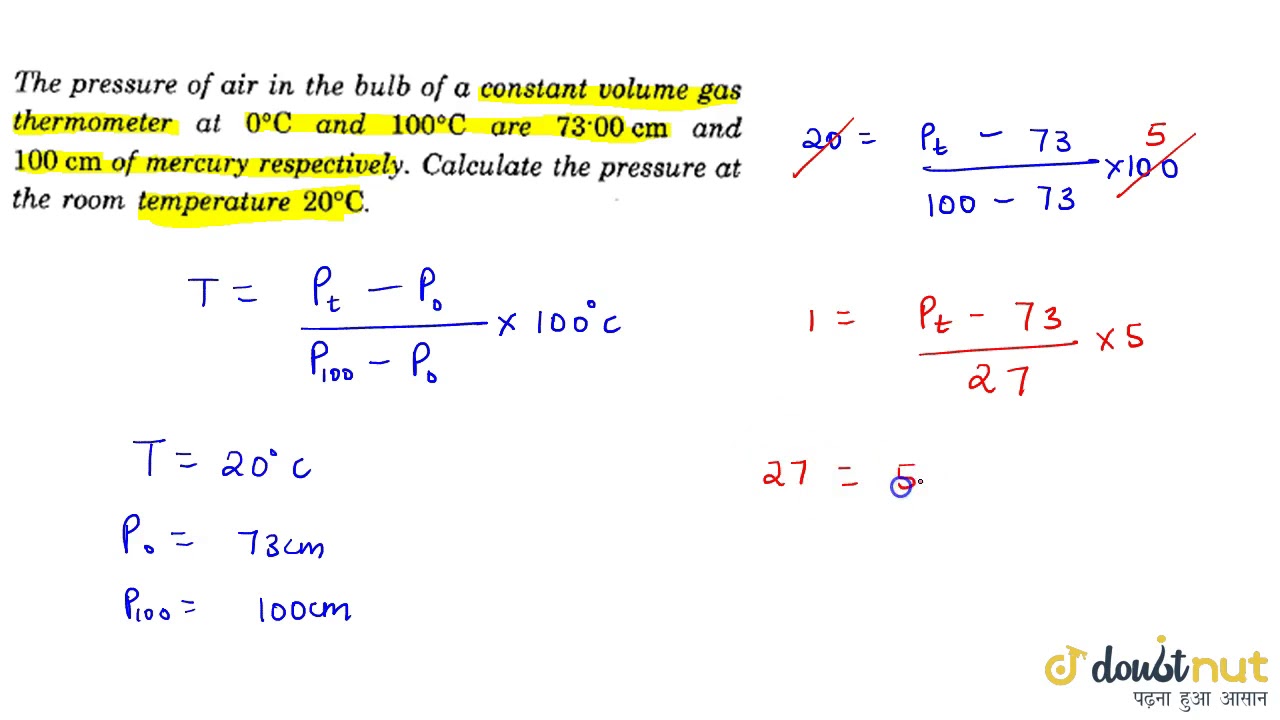 Constant Volume Gas Thermometer