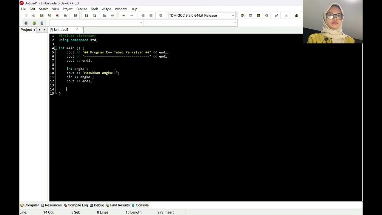 Siti Sahara-UAS Pengantar Coding-Kode Program Membuat Tabel Perkalian Angka - YouTube