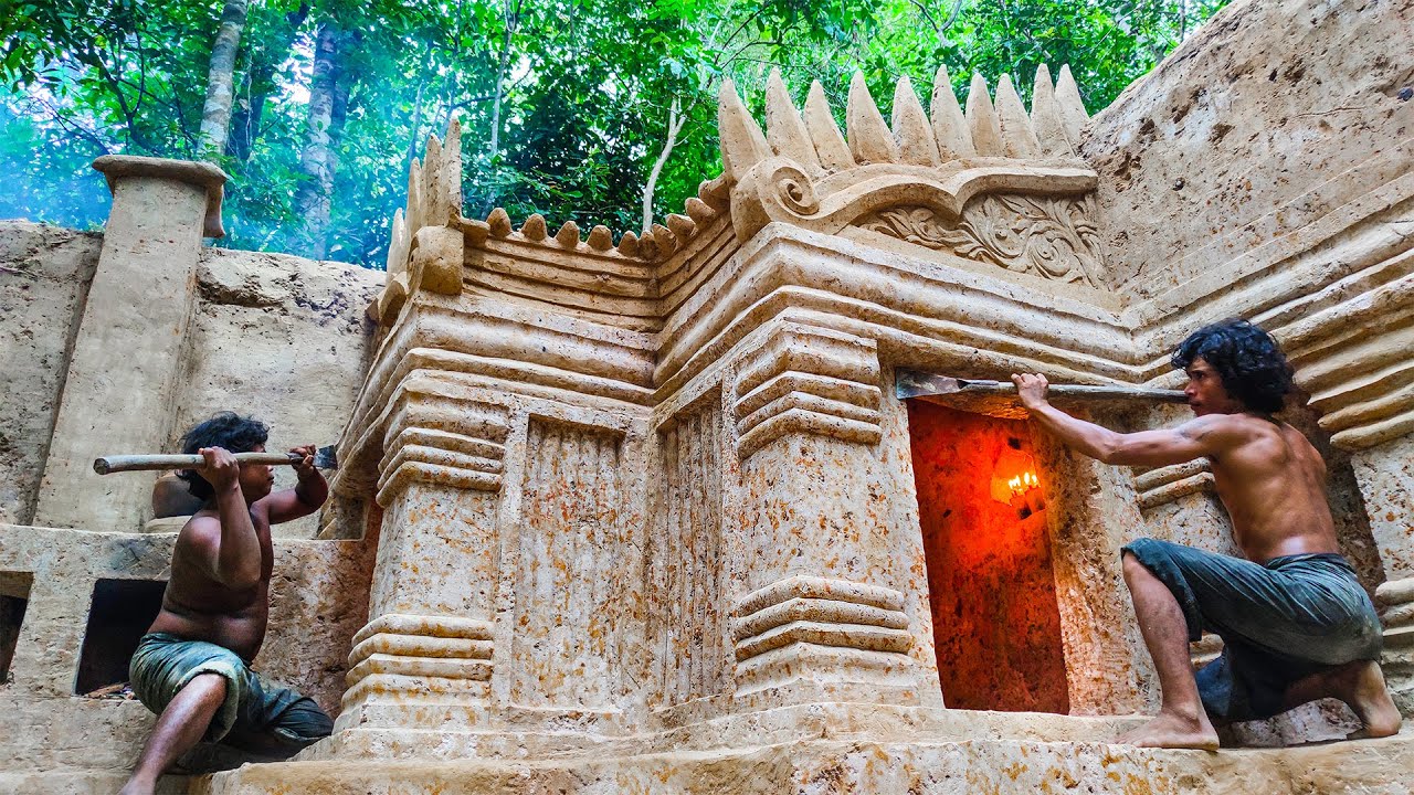 Building The Most Beautiful Temple Underground House For Living In The ...