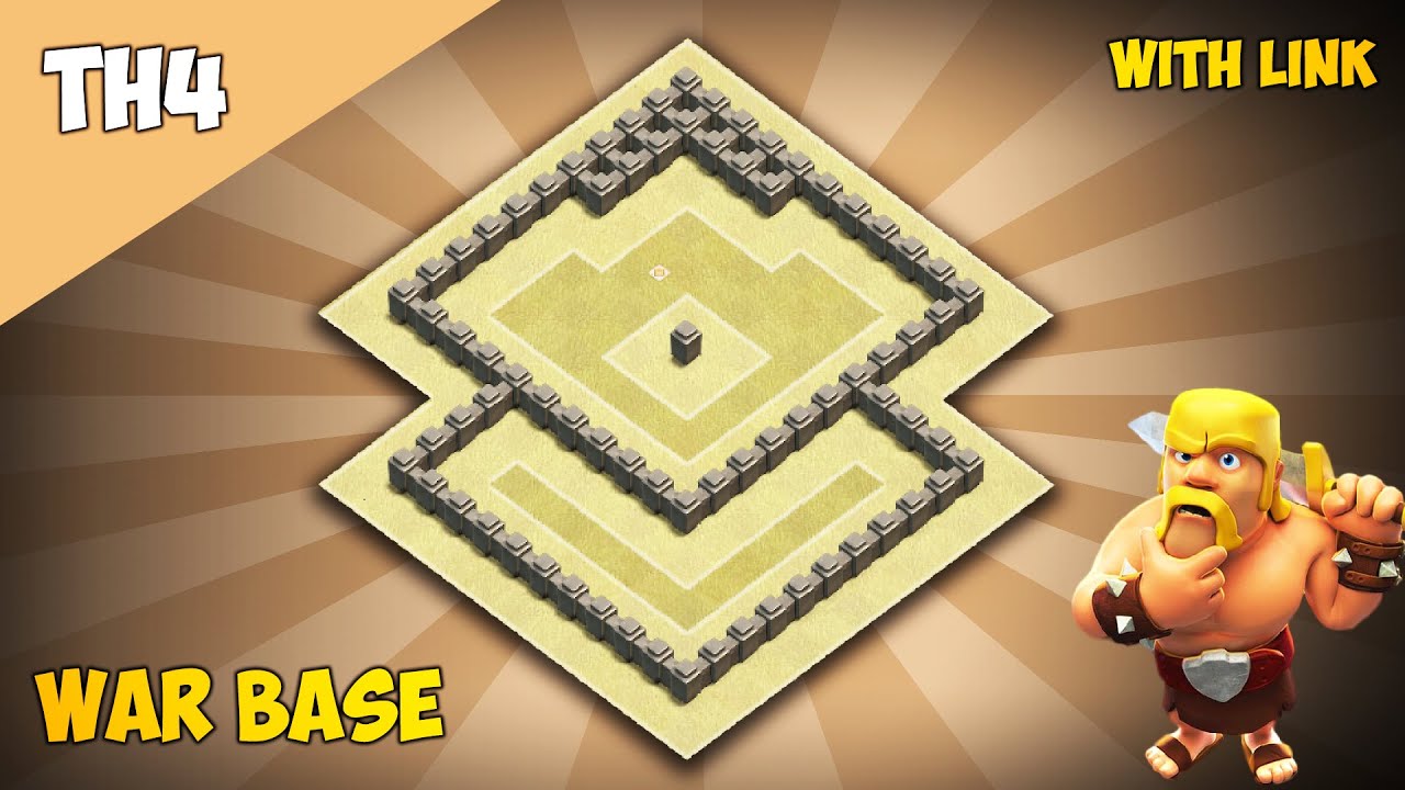 NEW BEST TH4 WAR/TROPHY Base with Copy Link (COC Town Hall 4 Base ...