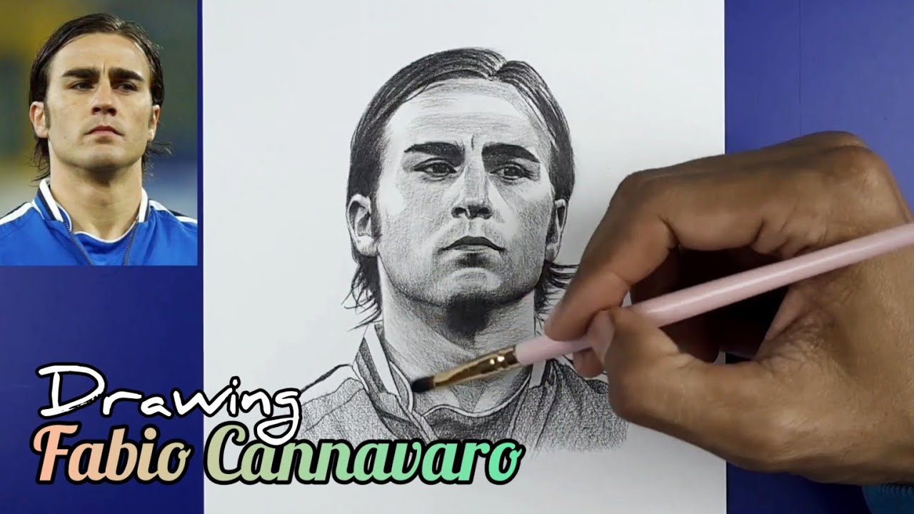 Drawing Fabio Cannavaro with Italy jersey - YouTube
