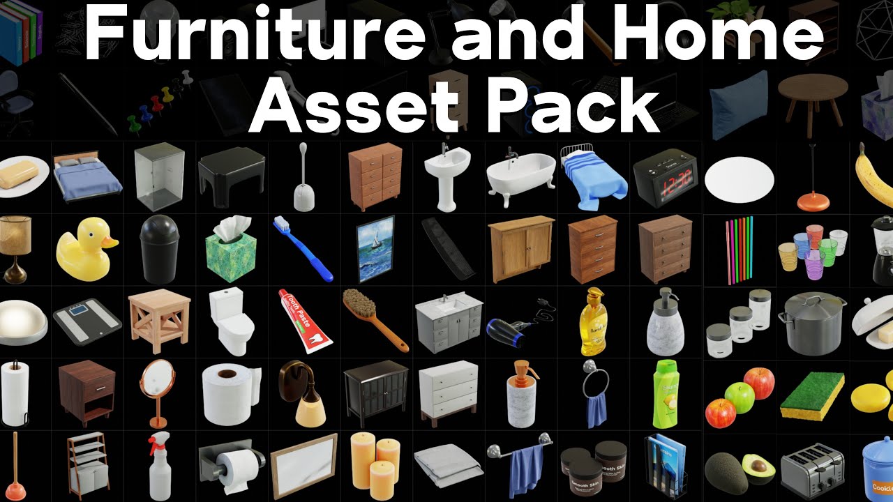 Furniture And Home Asset Pack (Blender Product Trailer) - YouTube