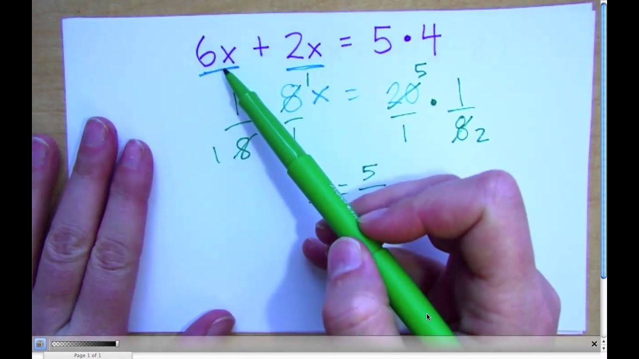 Simplifying an Equation before Solving - YouTube