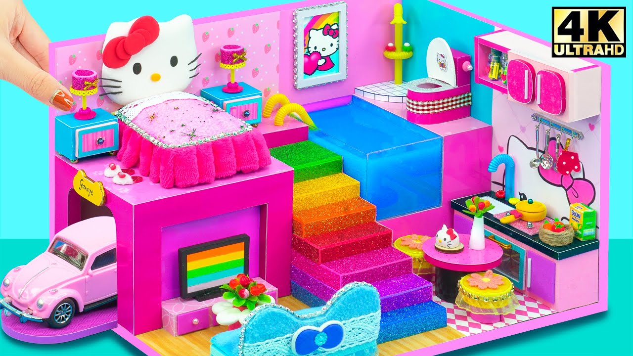 Make Mini Swimming Pool in Miniature House for Hello Kitty Cat from ...