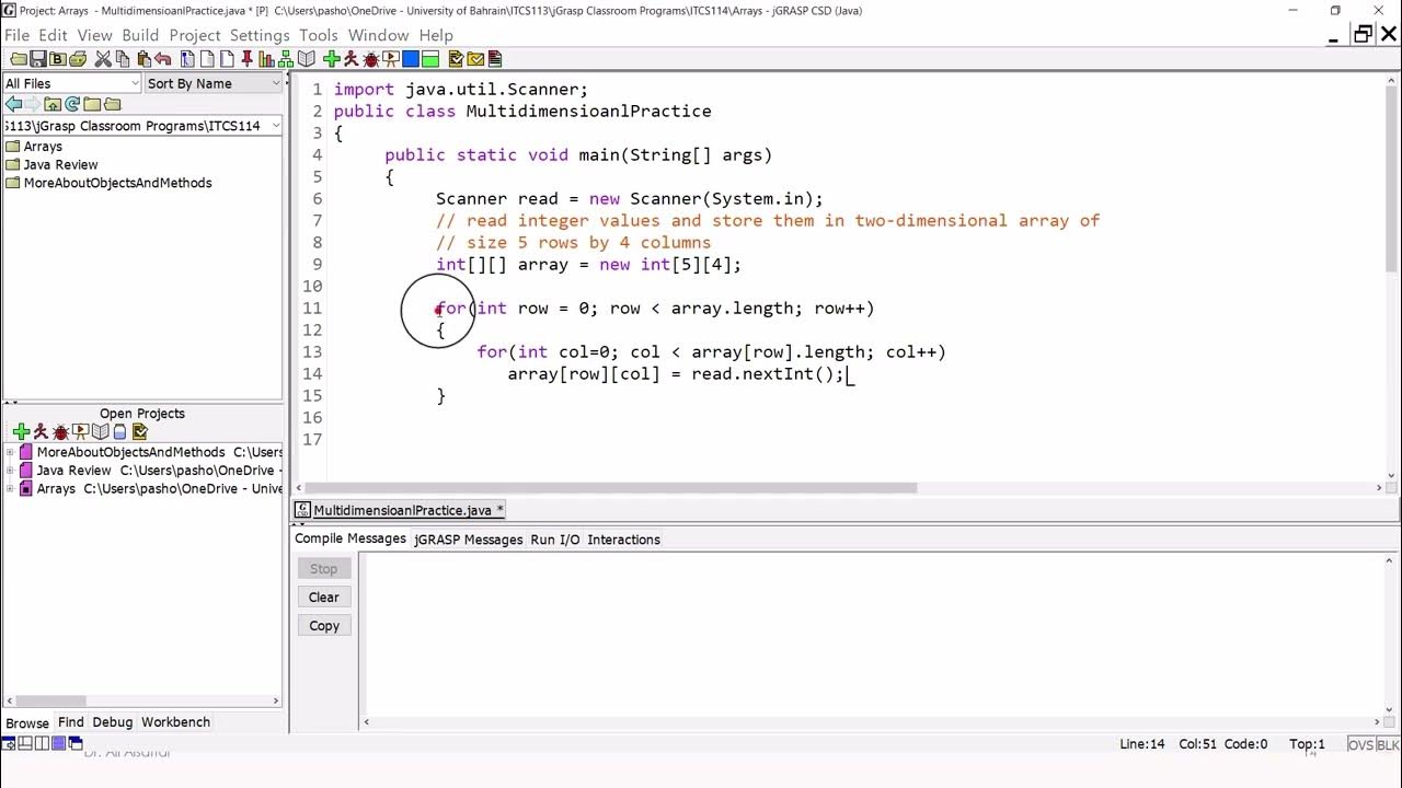 Lecture 101 - Chapter 7 - 2D Example 1 - Array 2d - ITCS113 - YouTube